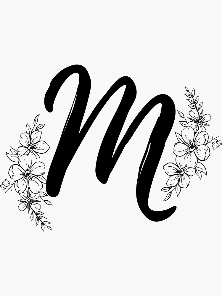 "Letter M Initial" Sticker for Sale by dinafried23 | Redbubble