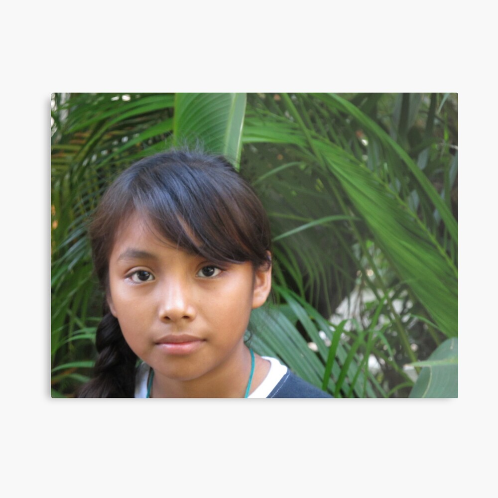 Young Mexican Girl Jovencita Mexicana Metal Print By Ptovallartamex Redbubble