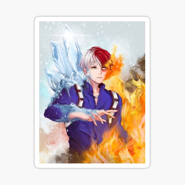 "Shoto Todoroki Original Artwork" Sticker by Hanciao | Redbubble