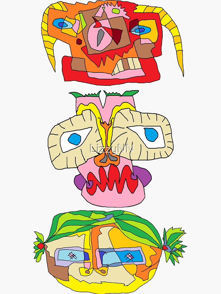 "Monster Trio Black" Sticker for Sale by LizzyNN | Redbubble