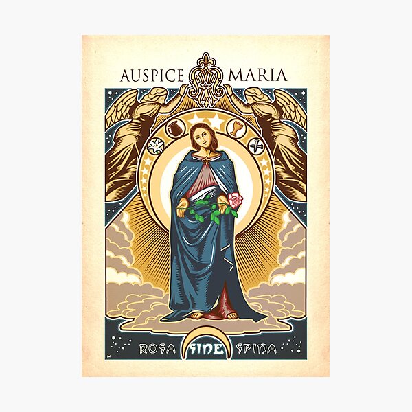 "Auspice Maria - Mary Nouveau" Photographic Print by ninjaink | Redbubble