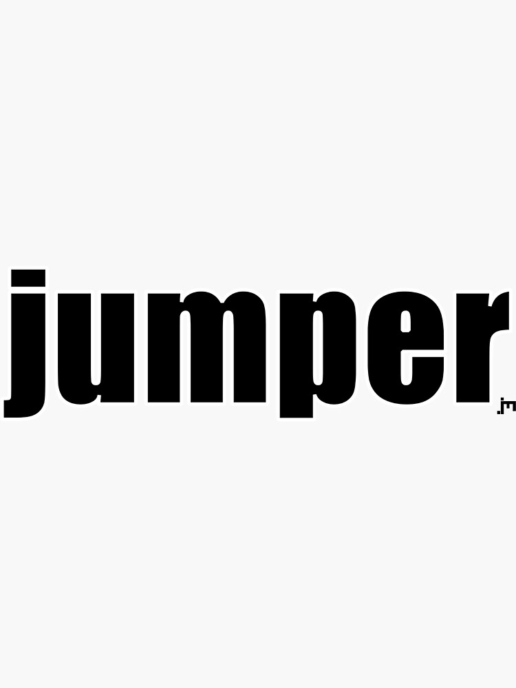 ""jumper" jumper design. Black text with White Outline and Transparent ...