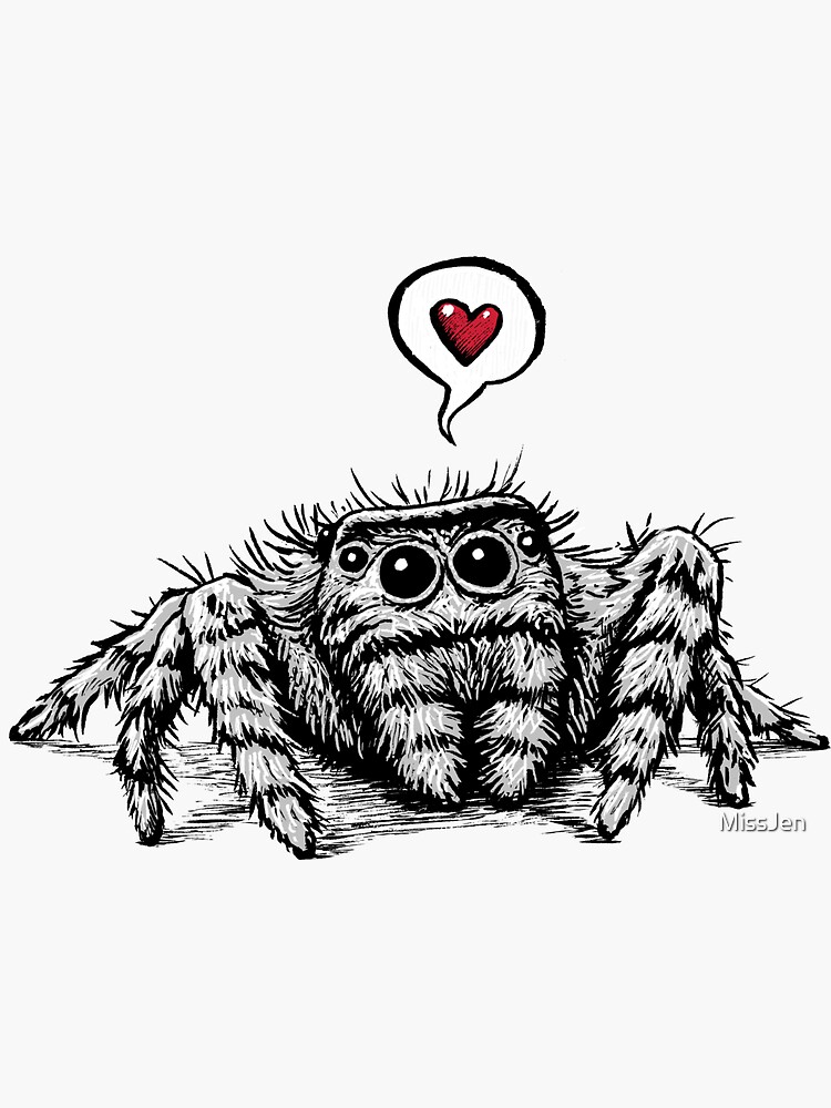 "Spider Love" Sticker for Sale by MissJen | Redbubble