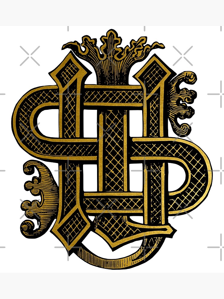 "Christogram IHS Vintage Engraving" Art Print by Beltschazar | Redbubble