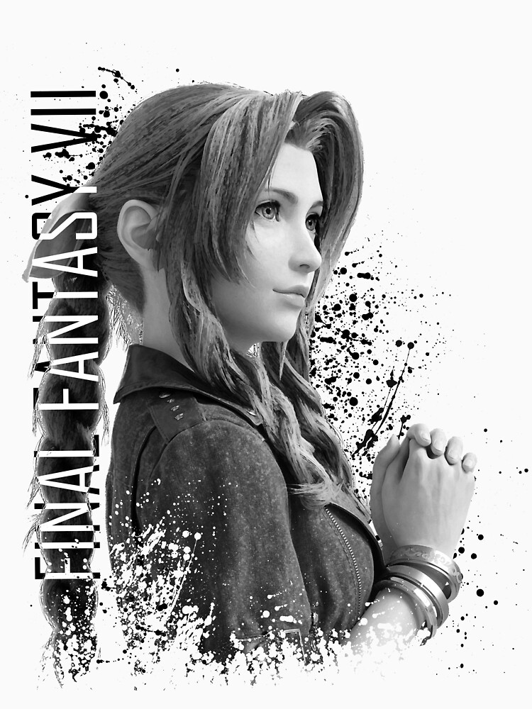 "Aerith - Final Fantasy 7 BlackWhite Desing" T-shirt for Sale by ...