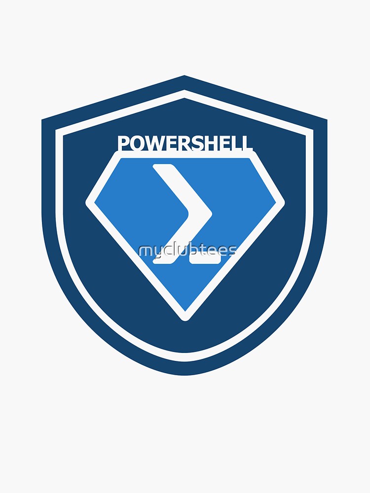"PowerShell Emblem Blue" Sticker by myclubtees | Redbubble