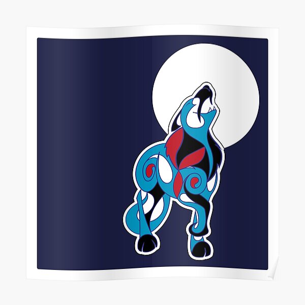 "Howling Wolf" Poster for Sale by qbeeartdesign | Redbubble