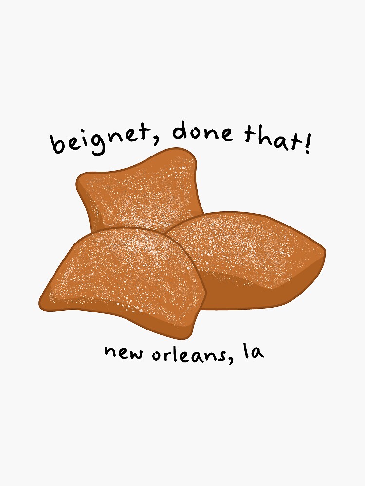 "New Orleans Beignet Sticker" Sticker for Sale by westcreative | Redbubble