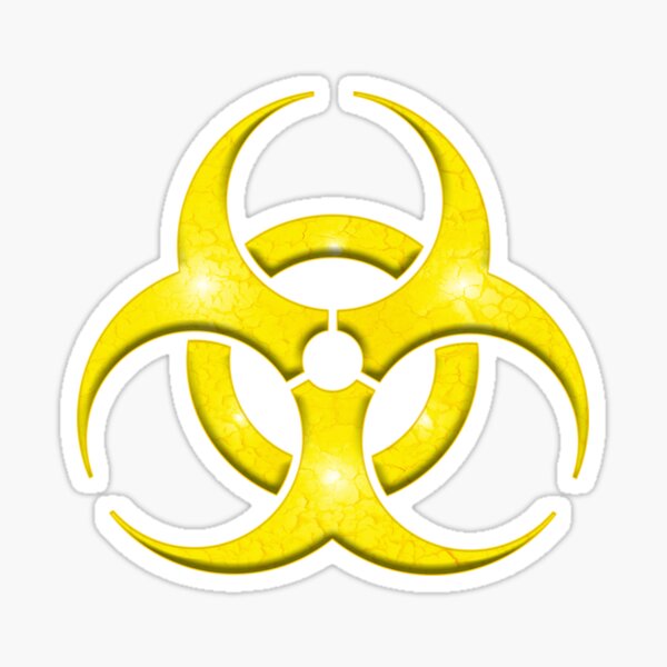 "yellow bio hazard symbol" Sticker by EnWout | Redbubble