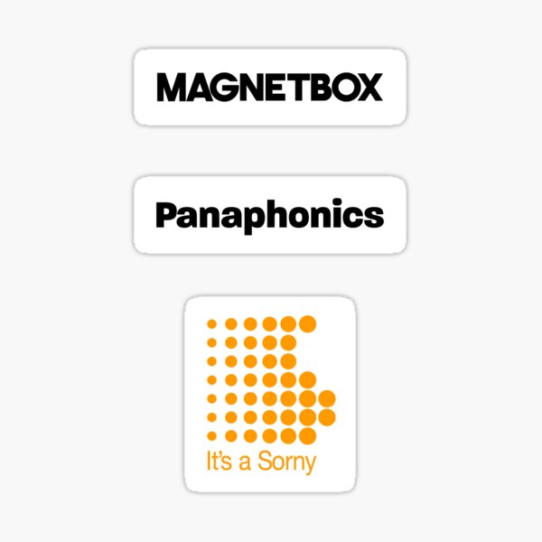 "Genuine Panaphonics" Sticker by eldersbrad | Redbubble