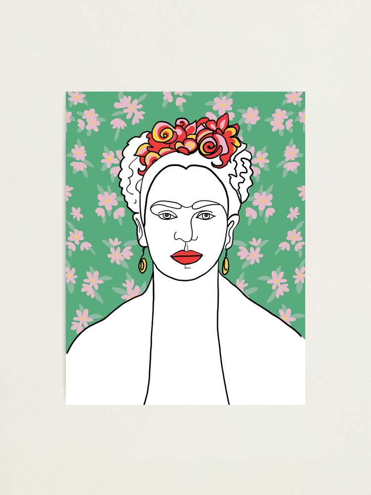 "Frida Kahlo lineart, one line art" Photographic Print by sofiadim ...