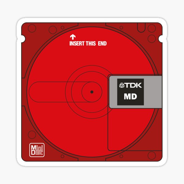 "Minidisc, red " Sticker by district-88 | Redbubble