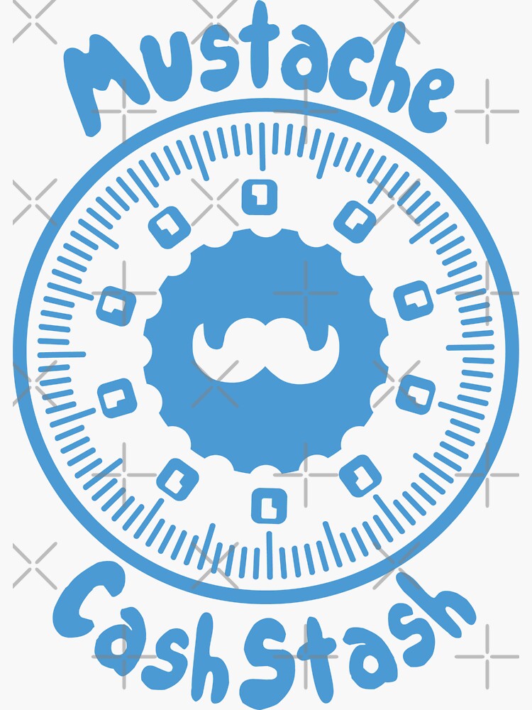 "Mustache Cash Stash" Sticker for Sale by Radscallion | Redbubble