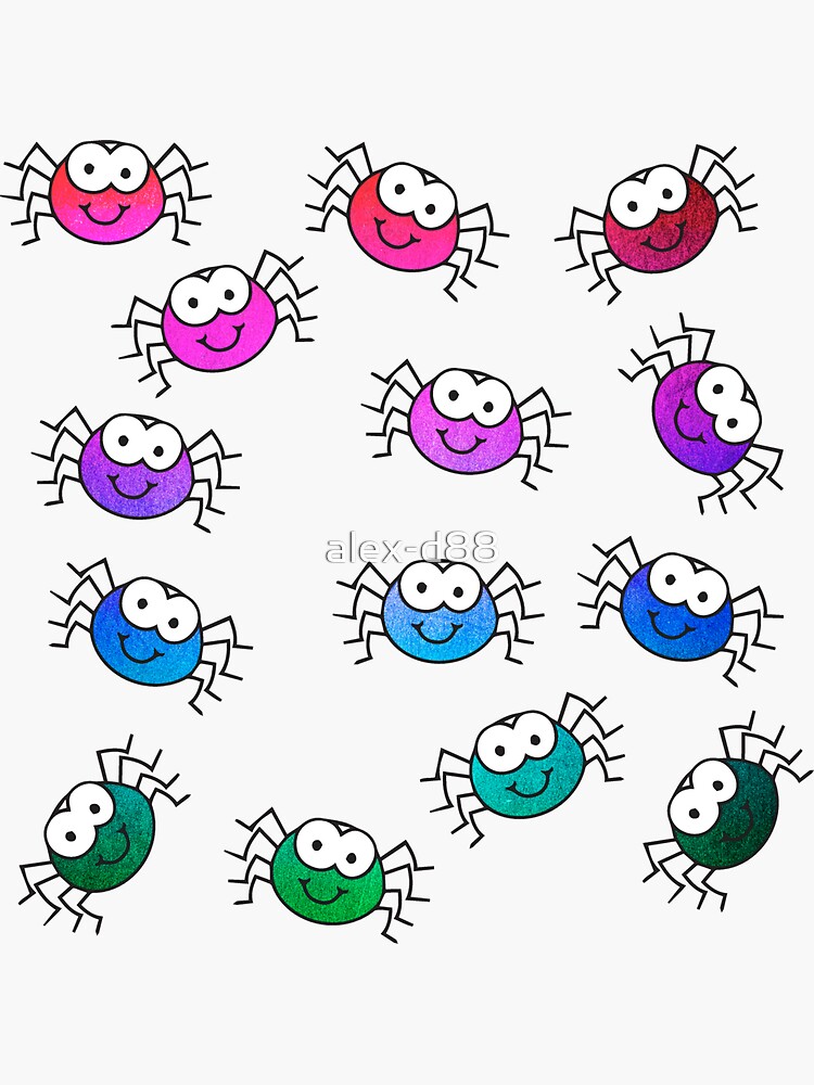 "Rainbow Spiders" Sticker for Sale by alex-d88 | Redbubble