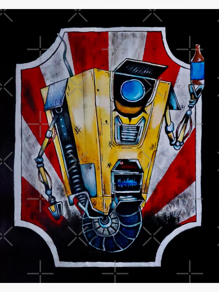 "Claptrap - Borderlands" Sticker by TyesaHughes | Redbubble