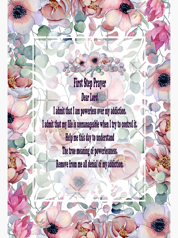 "First Step Prayer 12 Steps Addiction" Art Print for Sale by Delights ...