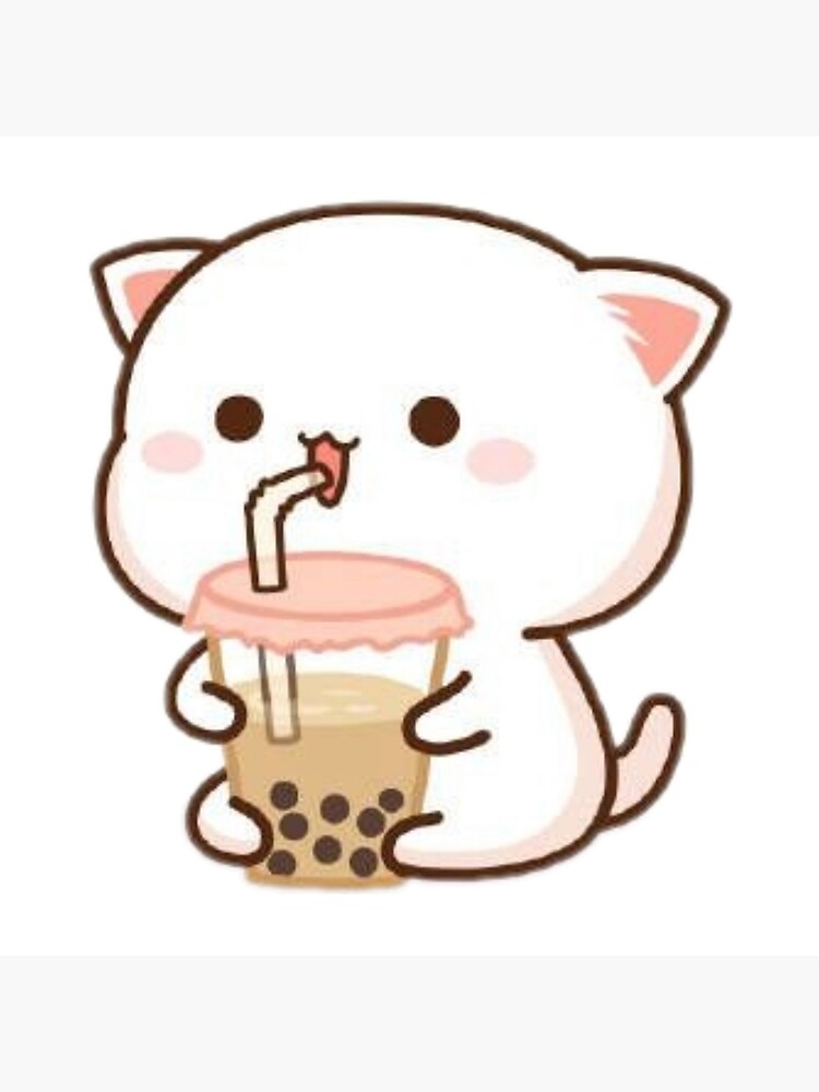 "Cat drinking boba" Art Print for Sale by shownujin | Redbubble