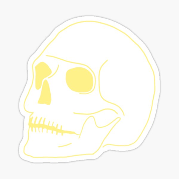 "yellow skull outline" Sticker by CJDupper | Redbubble