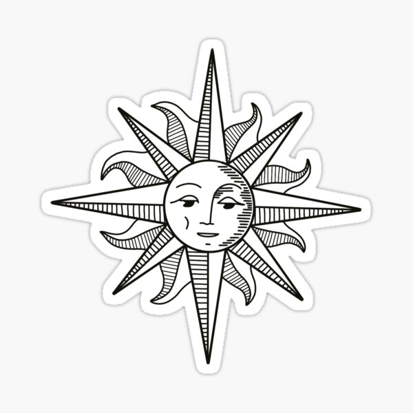 "Vintage Sun Compass Sticker" Sticker by mbriddell | Redbubble