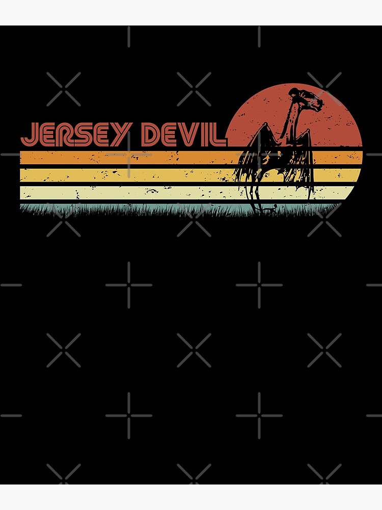 "The Jersey Devil Retro Stripes - Vintage Pine Barrens, NJ Cryptid Gift" Poster by ...