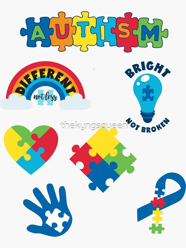 "AUTISM STICKER SHEET " Sticker for Sale by thekyngsqueen | Redbubble