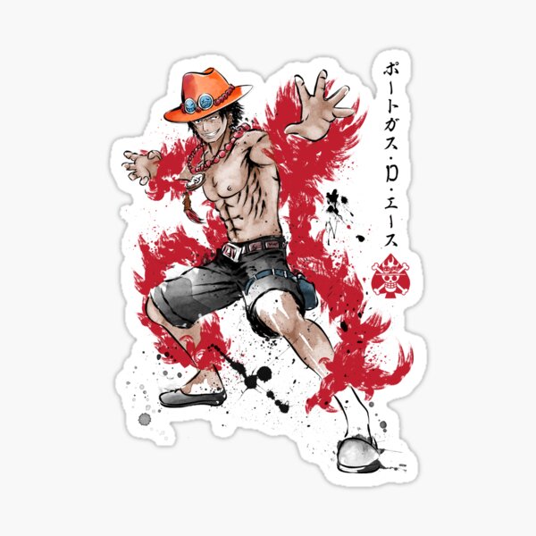 "Fire Fist Ace" Sticker for Sale by zoezowie79 | Redbubble