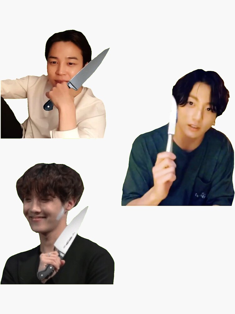 "Bts Messer Meme Sticker Pack" Sticker von whyearth | Redbubble