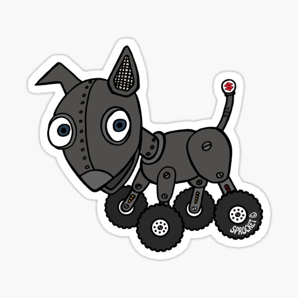 "Sprocket 4WD Dog - Charcoal Dark Grey" Sticker by YakDaks | Redbubble