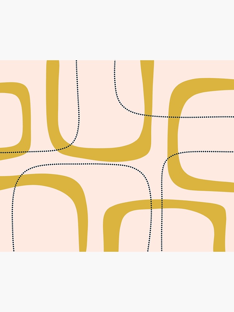 "Midcentury Modern Loops and Dots Abstract Pattern in Mustard Gold ...