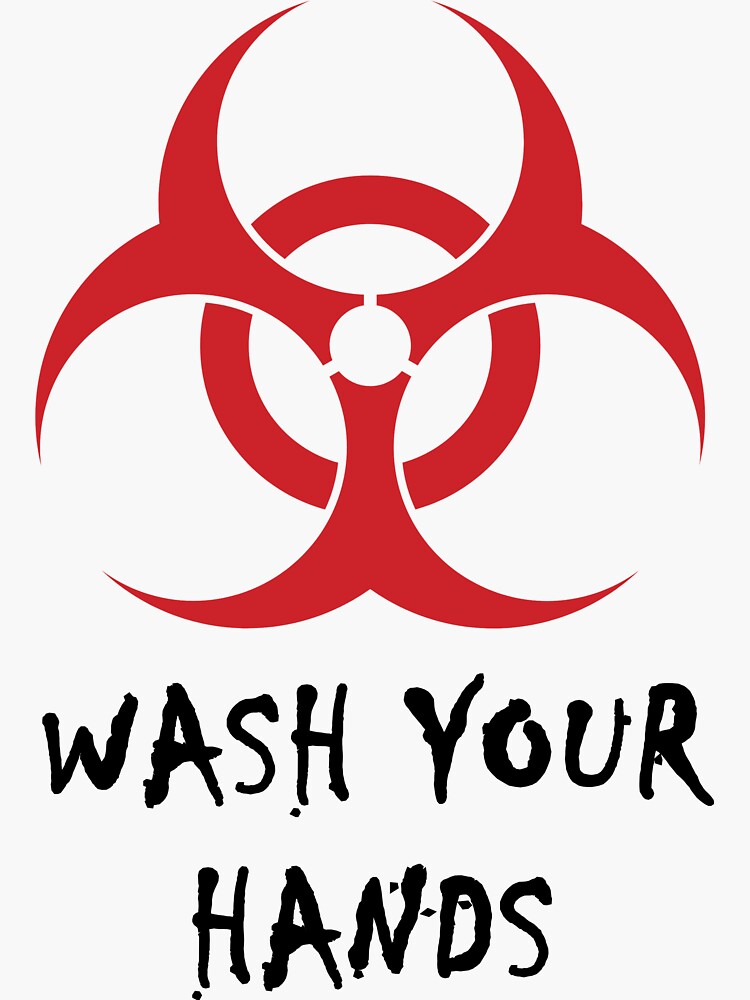 "BioHazard Wash Your Hands" Sticker for Sale by surreal77 | Redbubble
