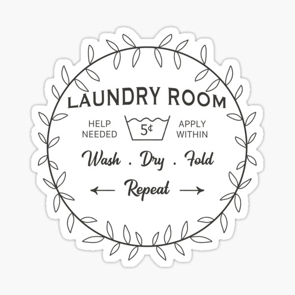 "laundry room" Sticker by MimieTrouvetou | Redbubble