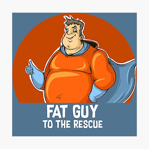 Lámina fotográfica «Fat Guy Shirt - Fat Super Hero Man - Fat Guy Gifts ...