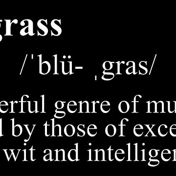 "Funny Bluegrass Definition Gift For Music Fans" Sticker for Sale by ...