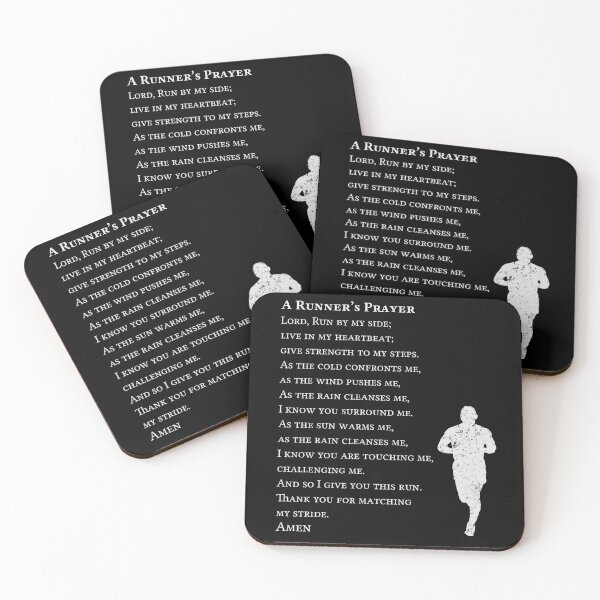 "A Runners Prayer" Coasters (Set of 4) for Sale by Beltschazar | Redbubble