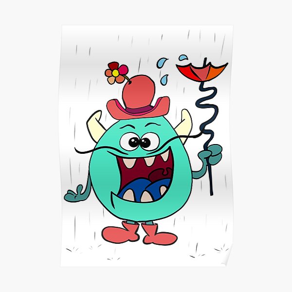 "Spring rain monster" Poster for Sale by Miganbb | Redbubble