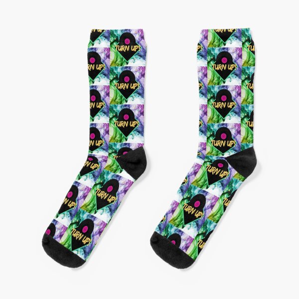 "Turn up dj record Design - Mist smoke vibes design" Socks for Sale by ...