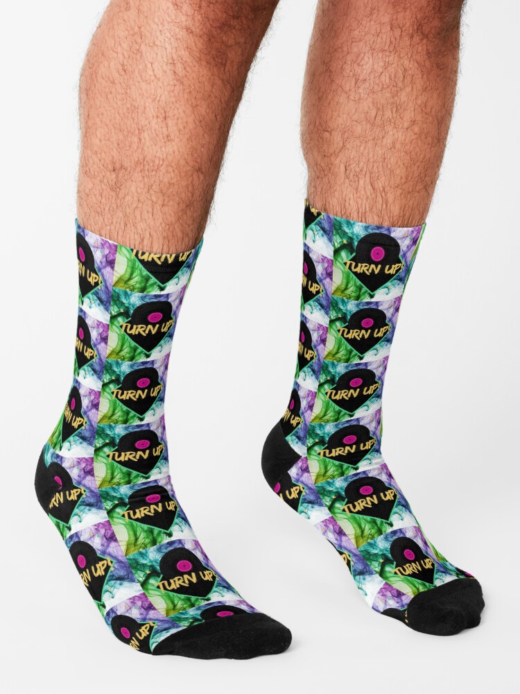 "Turn up dj record Design - Mist smoke vibes design" Socks for Sale by ...