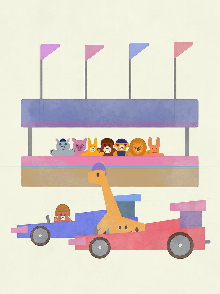 "Cuddly toys on a race track" Poster for Sale by Tisfraai | Redbubble