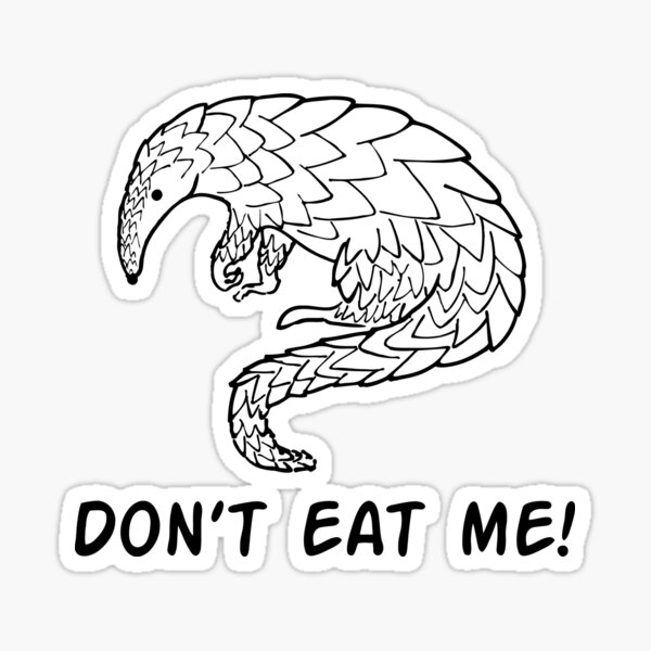 "Pangolin Don’t Eat Me Blue" Sticker for Sale by Civil-Woke | Redbubble