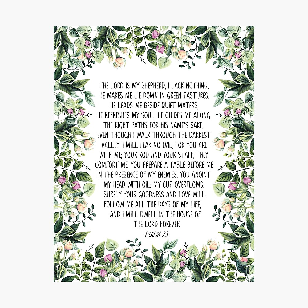 Psalm 23 Wall Art The Lord Is My Shepherd Print Bible