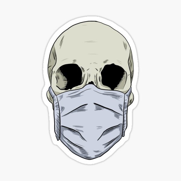 "Skull Wearing Mask" Sticker for Sale by blacksnowcomics | Redbubble