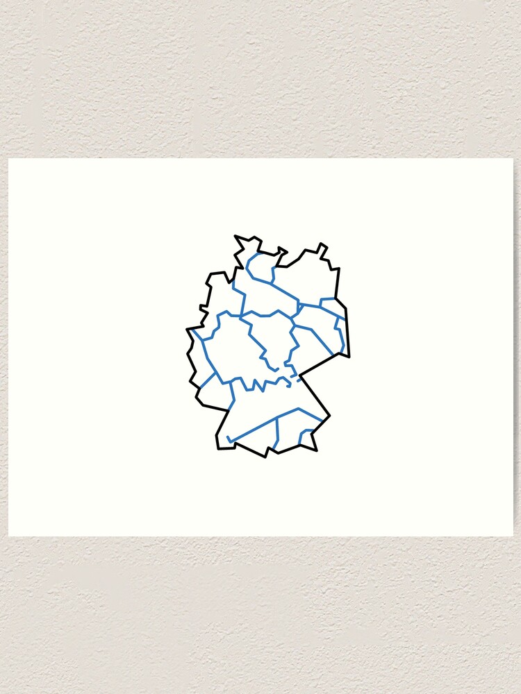 "Germany - line art map" Art Print for Sale by PanBluePL | Redbubble