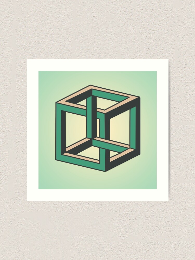 "Impossible Optical Illusion Cube" Art Print by ckrickett | Redbubble