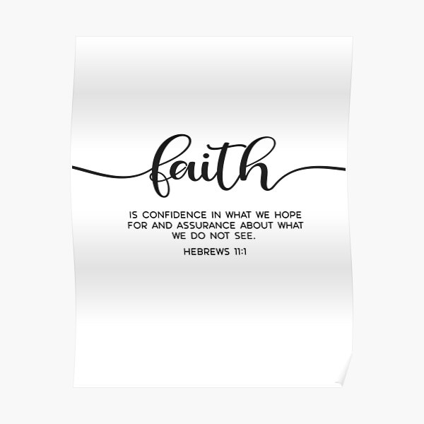 "Faith Bible Verse Art Hebrews 11:1, Christian Home Decor, Scripture ...
