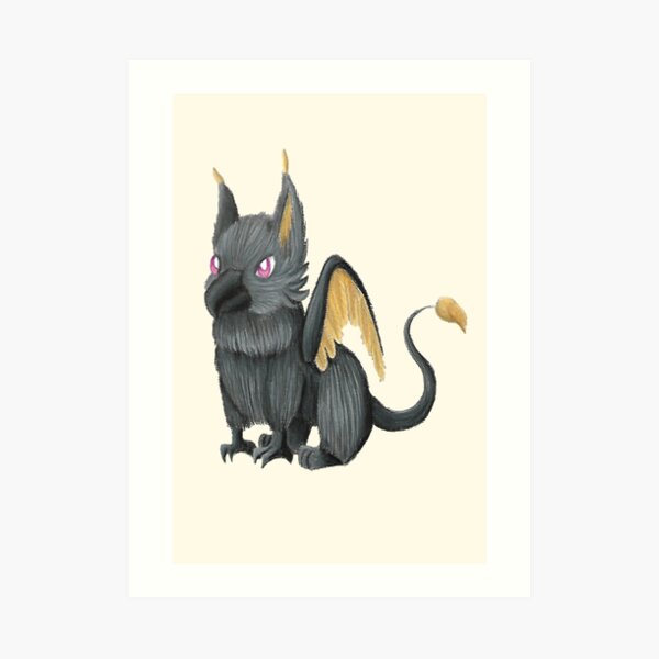 "Chibi Gryphon- Black and Gold" Art Print by spamrice | Redbubble