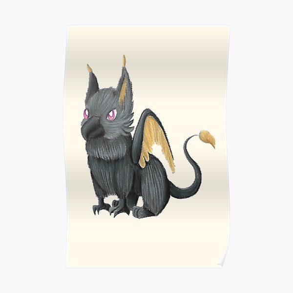 "Chibi Gryphon- Black and Gold" Poster by spamrice | Redbubble