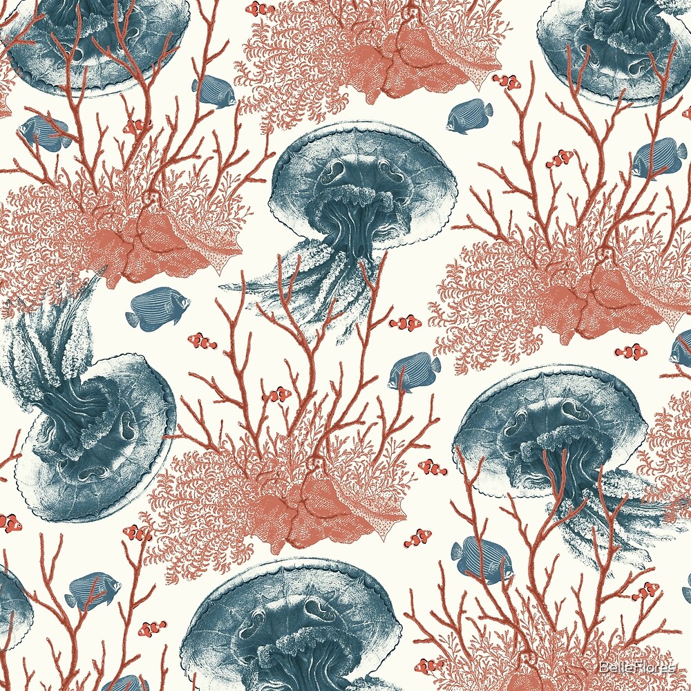 "Aquatic Pattern" by Paula Belle Flores | Redbubble
