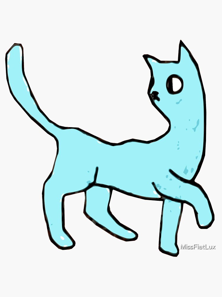 "Blue Cat" Sticker by MissFiatLux | Redbubble