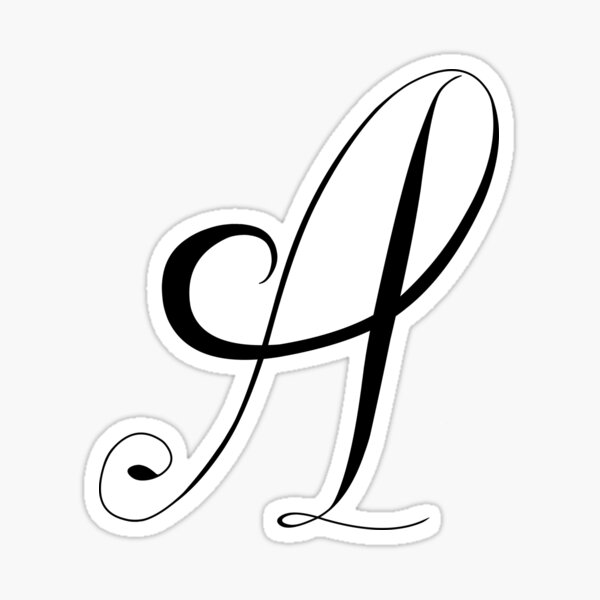 "Calligraphy Letter Initial A" Sticker for Sale by ByJezie | Redbubble