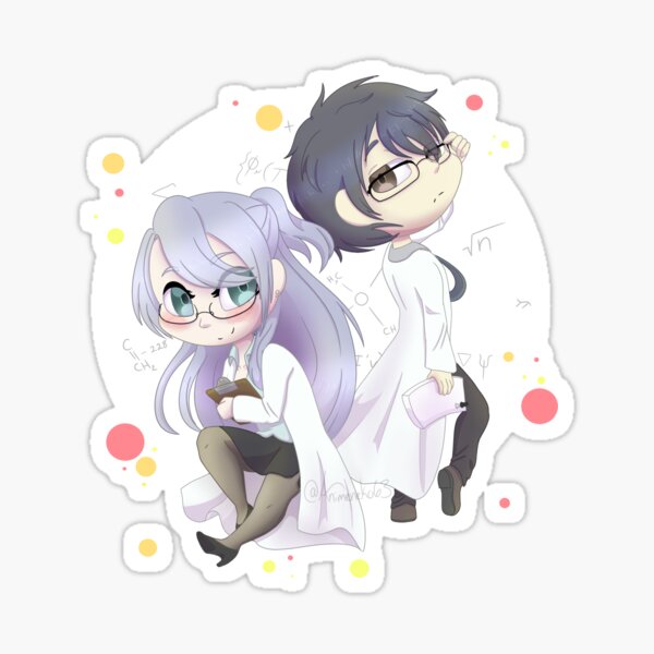 "Science Fell In Love: Chibis" Sticker for Sale by Animeneko63 | Redbubble